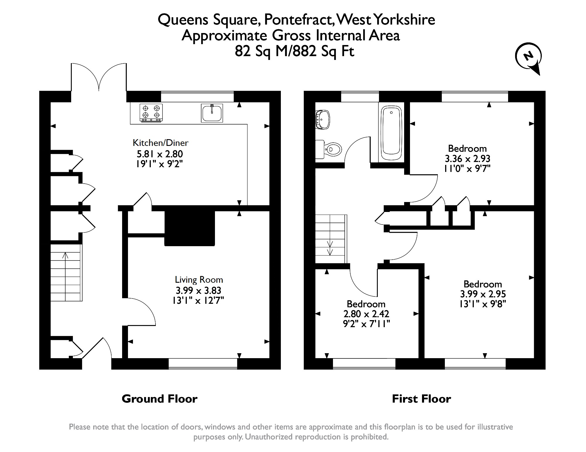 Queens Square, Pontefract, West Yorkshire WF8, 3 bedroom semi-detached ...