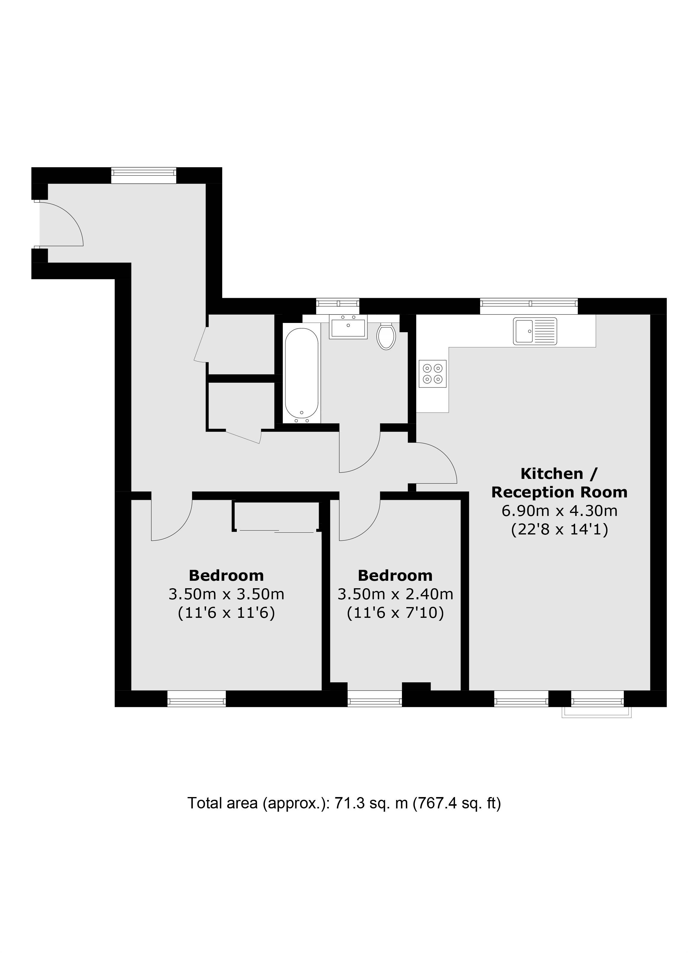 Plender Street, London NW1, 2 bedroom flat for sale - 69031635 ...