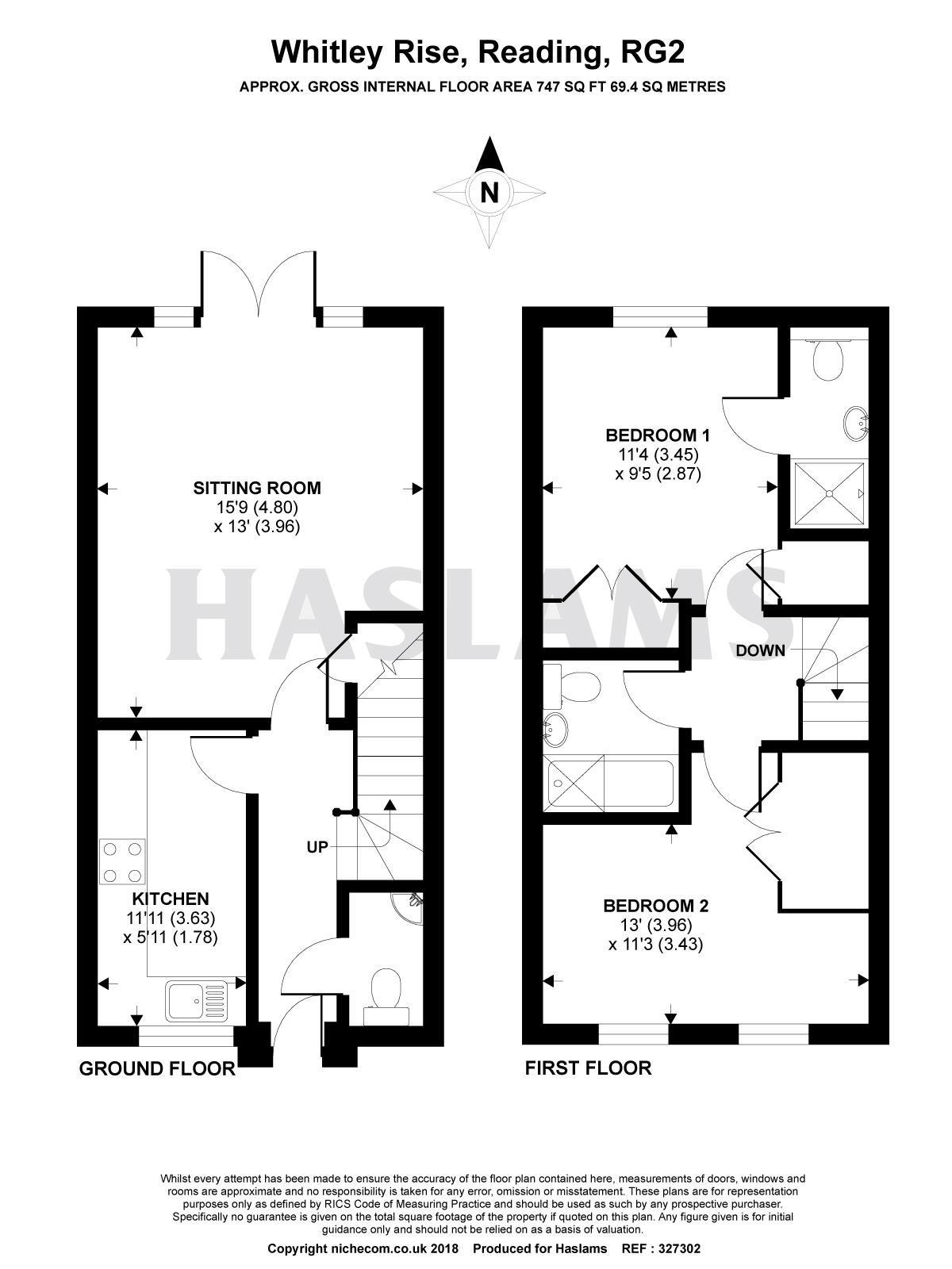 Whitley Rise, Reading RG2, 2 bedroom terraced house to rent - 30103879 ...