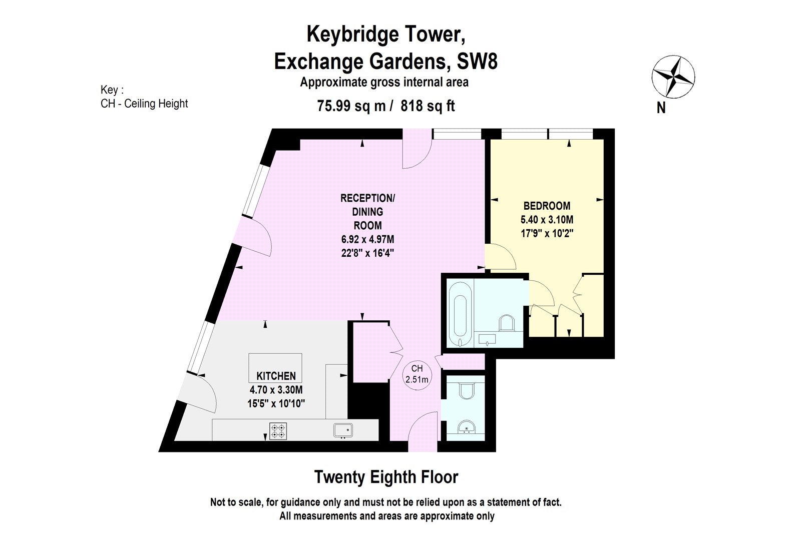 Keybridge Tower, 1 Exchange Gardens, London SW8, 1 bedroom flat for ...