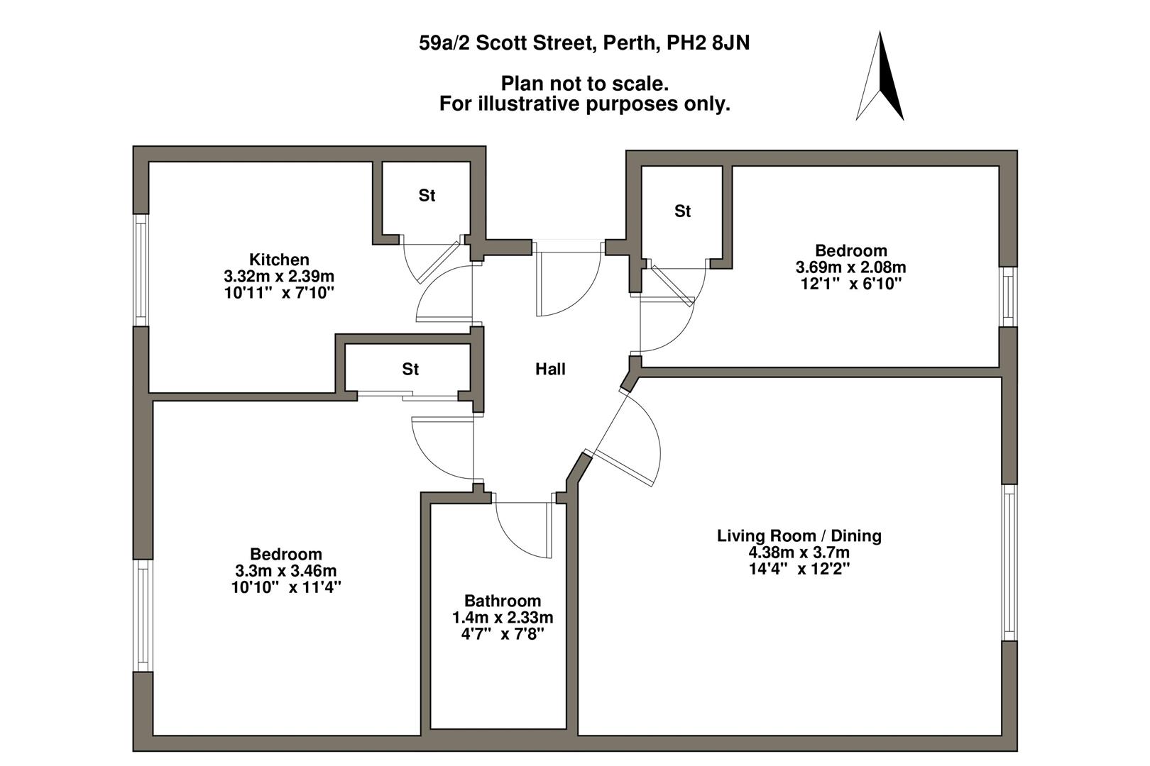 Scott Street, Perth PH2, 2 bedroom flat for sale - 64321607 | PrimeLocation
