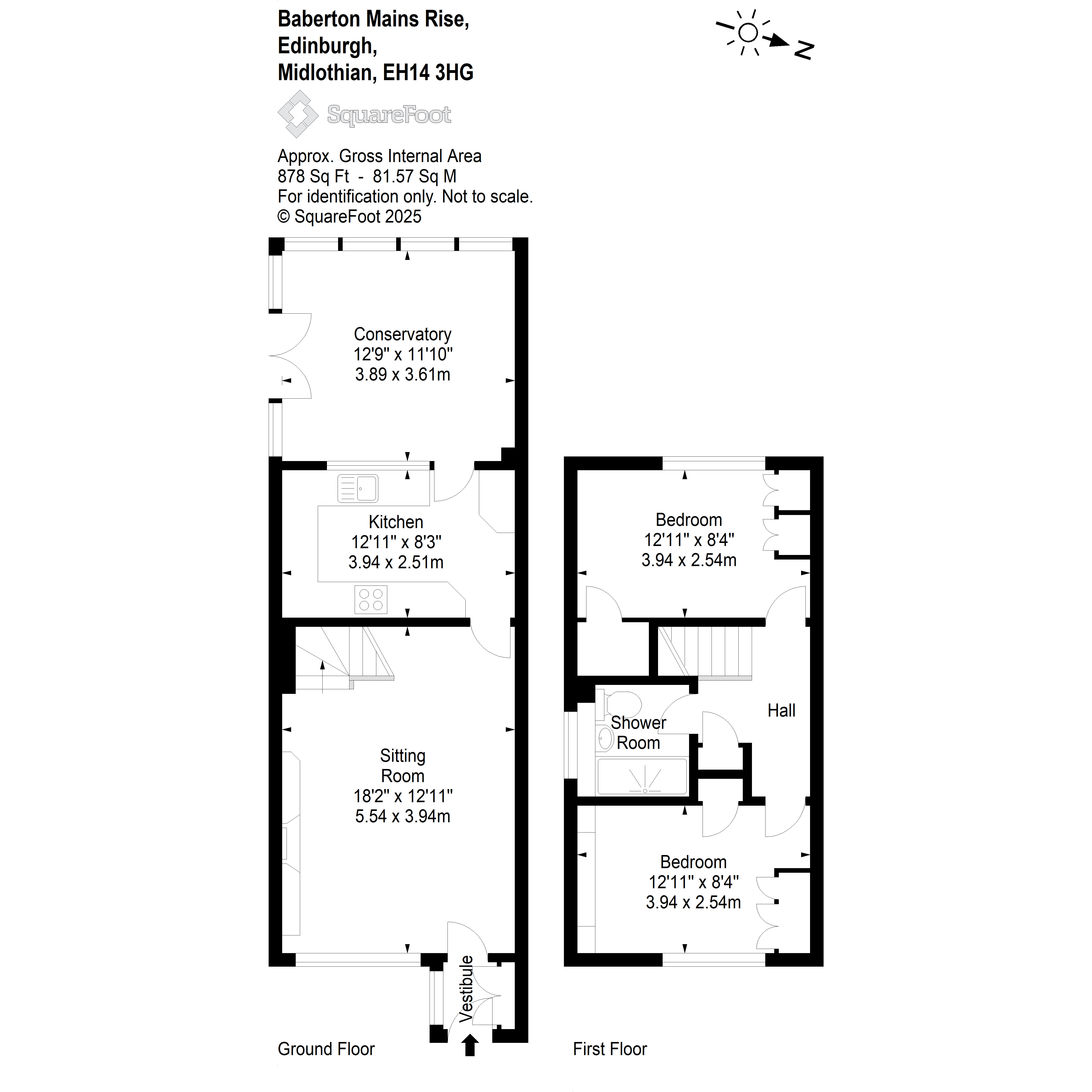 13 Baberton Mains Rise, Edinburgh EH14, 2 bedroom semi-detached house ...