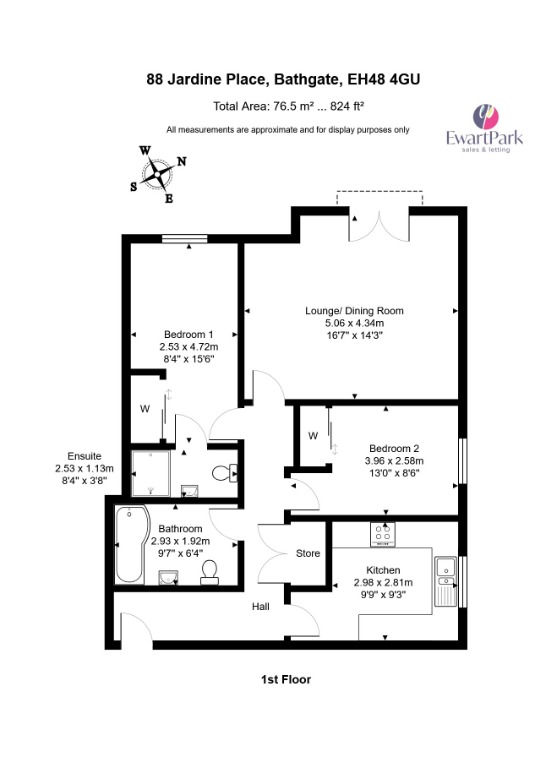Jardine Place, Bathgate, West Lothian EH48, 2 bedroom flat for sale ...