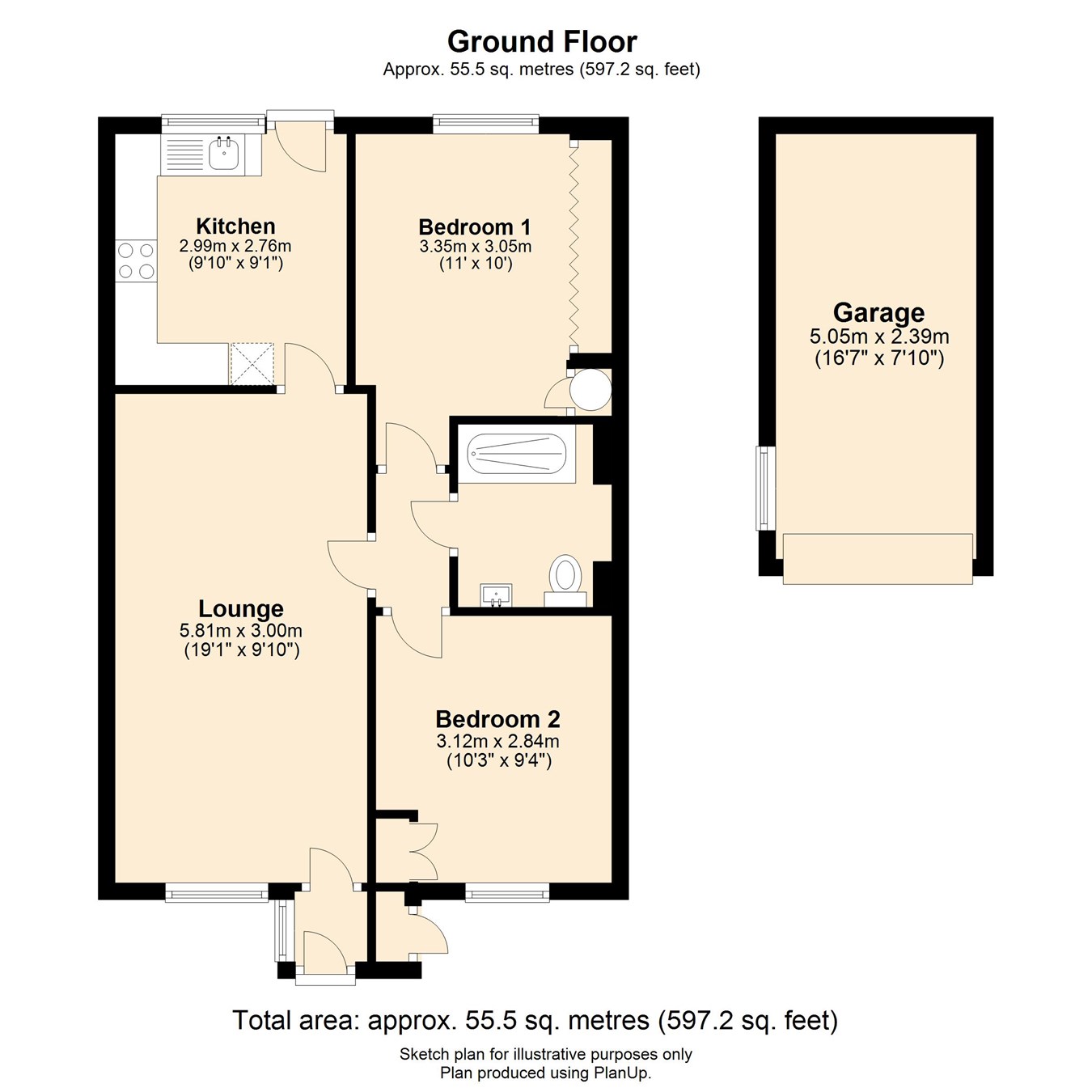 Batten Court, Chipping Sodbury BS37, 2 bedroom terraced bungalow for ...