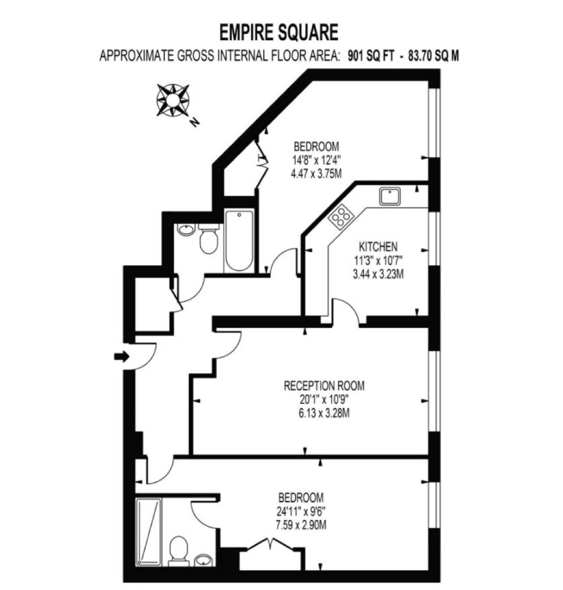 Empire Square West, Empire Square, London SE1, 2 bedroom flat to rent ...