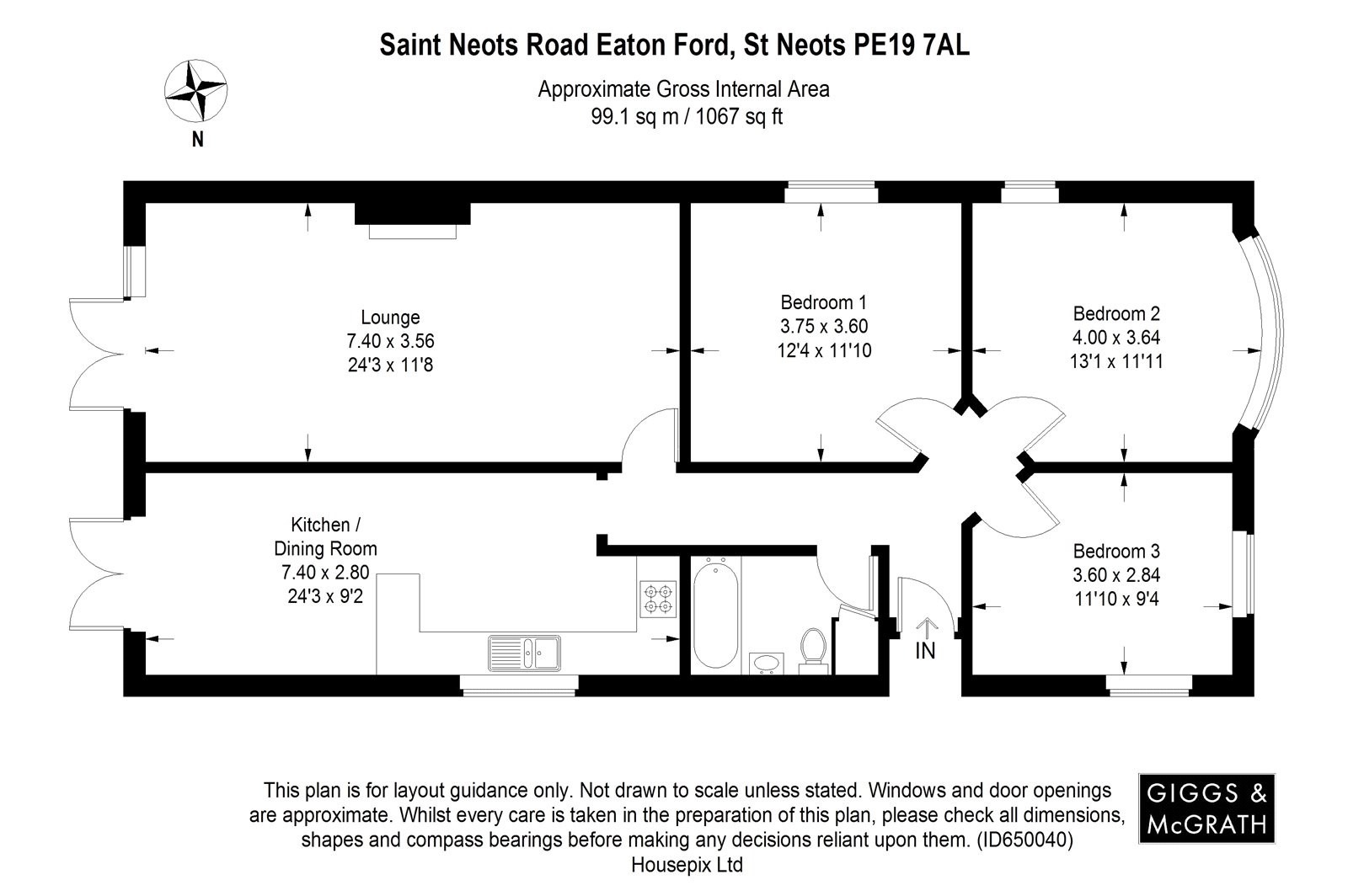 St. Neots Road, Eaton Ford, St. Neots, Cambridgeshire PE19, 3 bedroom ...