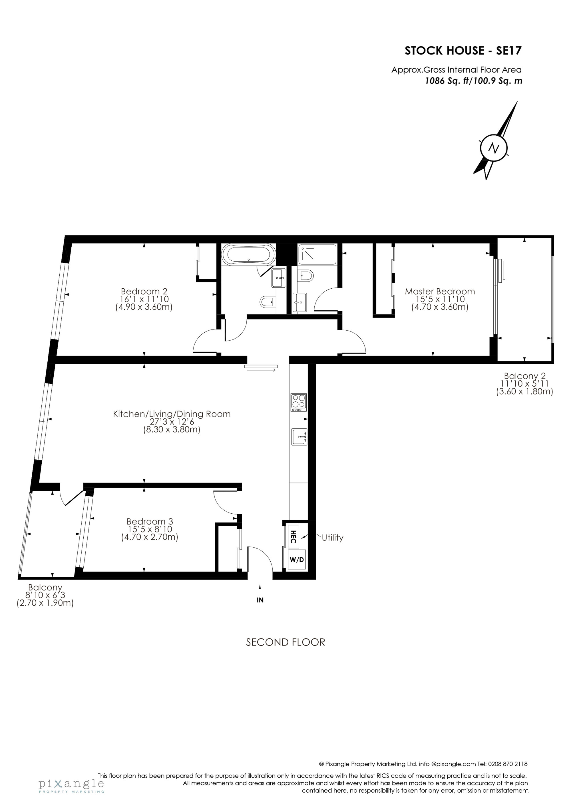 Stock House, 29 Wansey Street, London SE17, 3 bedroom flat to rent ...