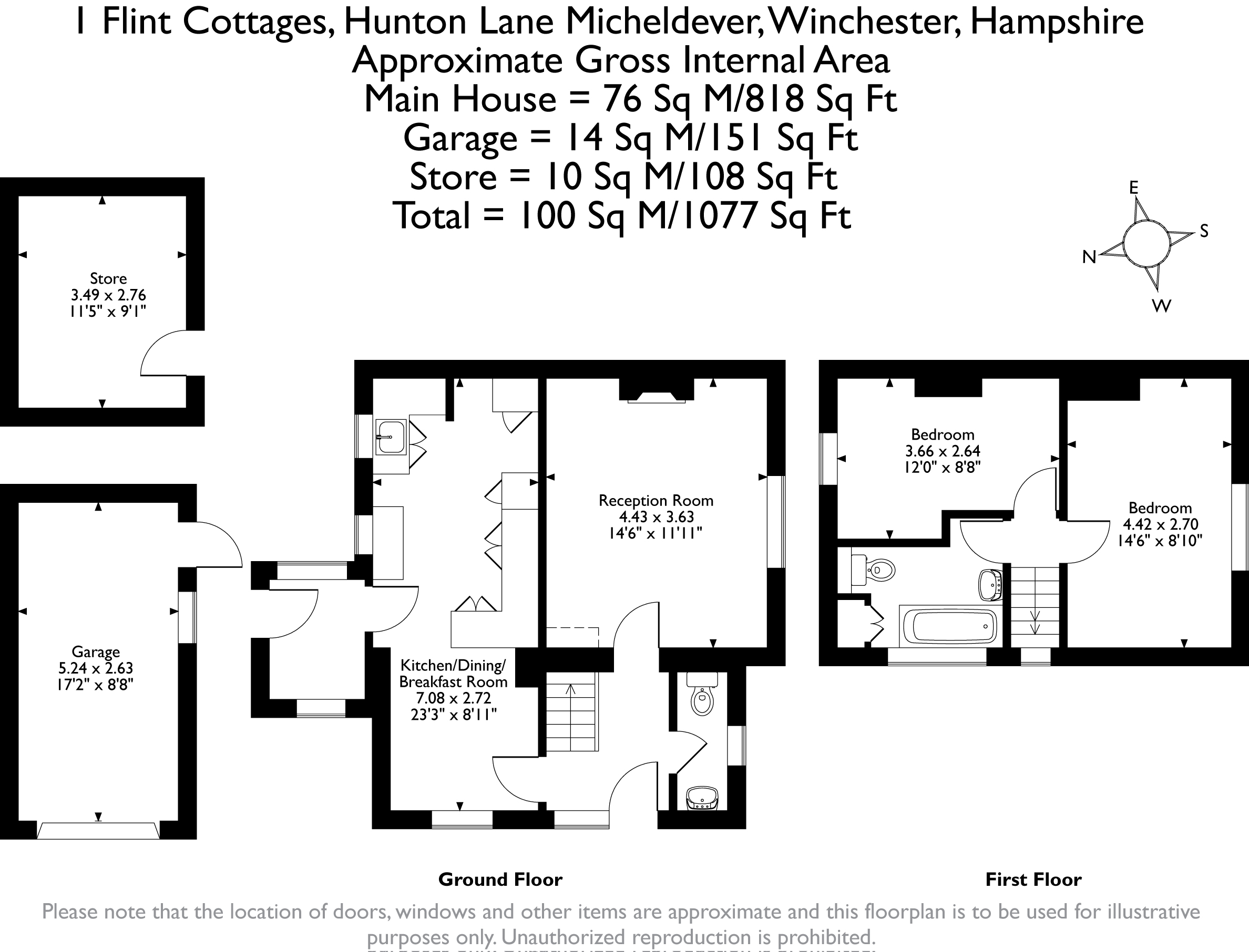 Hunton Lane, Micheldever, Winchester, Hampshire SO21, 2 bedroom semi ...